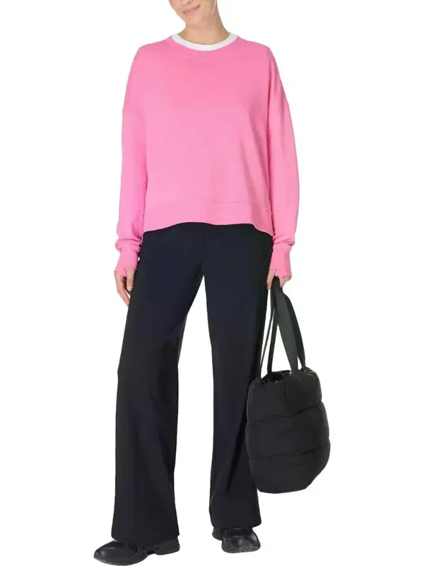 Sweaty Betty Jersey Crewneck Sweatshirt With Embroidered Logo - Pink