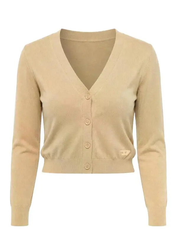 DIESEL® V-neck Cardigan With Front Button Fastening - Neutrals