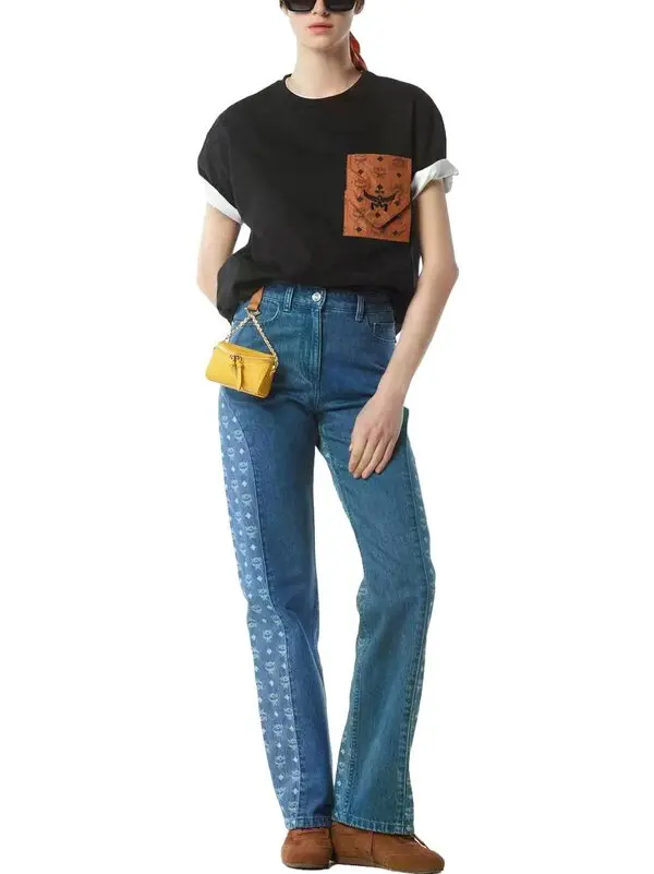 Mcm Monogram Jacquard Jeans - Blue