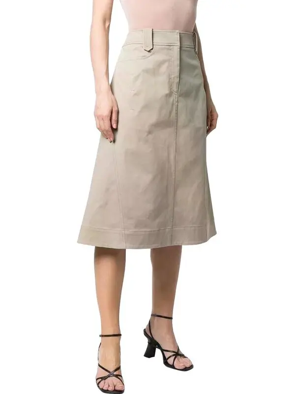 Alberta Ferretti Four-pocket Cotton A-line Skirt - Neutrals