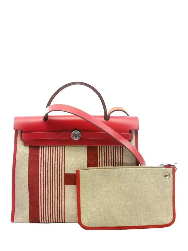 Hermès Toile H Vibration Herbag Zip 31 Satchel - Neutrals
