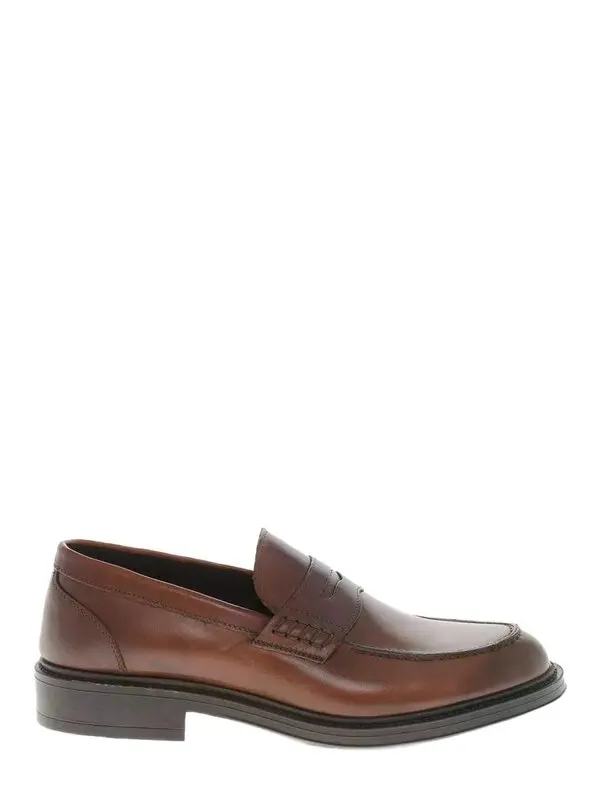 AMEDEO TESTONI Polished Leather Loafers - Brown