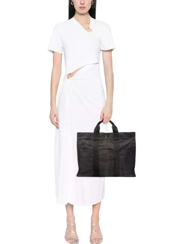 Hermès Canvas Herline Mm Tote Bag - Grey
