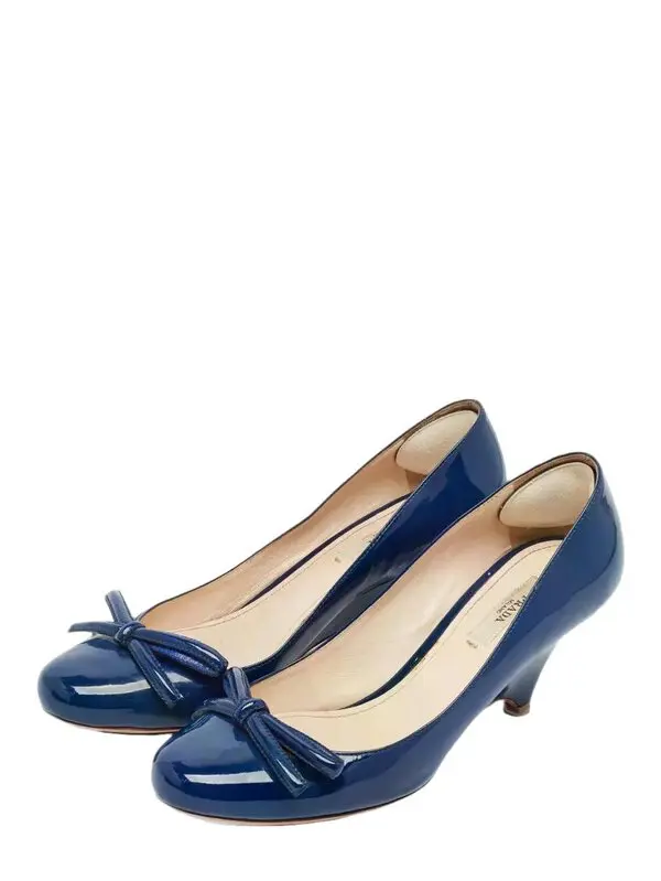 Prada Bow Detail Wedge Pumps - Blue