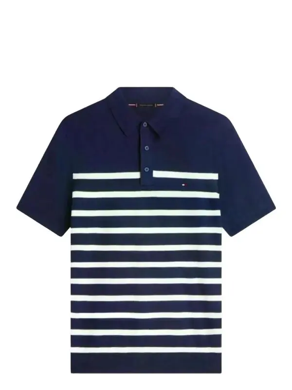 Tommy Hilfiger Horizontal-stripe Embroidered-logo Sweater - Blue