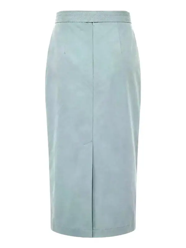 SUPER BLOND Belted Pencil Midi Skirt - Blue