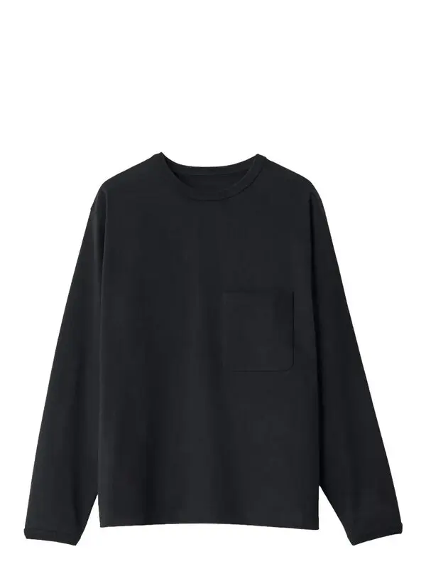 LEMAIRE Long-sleeve Boxy T-shirt In Compact Cotton Jersey - Black
