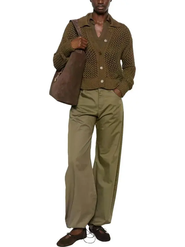 Max Mara Open-knit Button-up Cardigan - Green