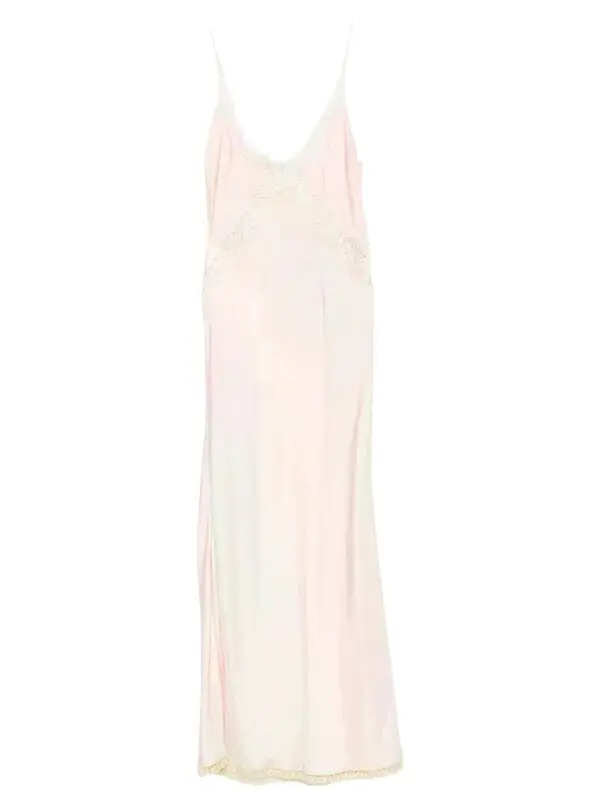 FORTE_FORTE Floral Lace Trim Slip Dress - Pink