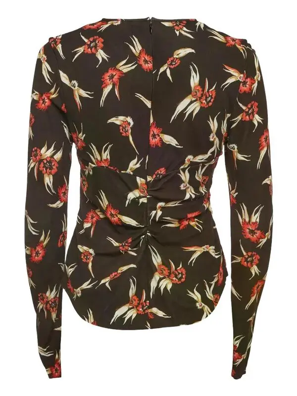 Isabel Marant Étoile Floral Print Jersey Blouse - Brown