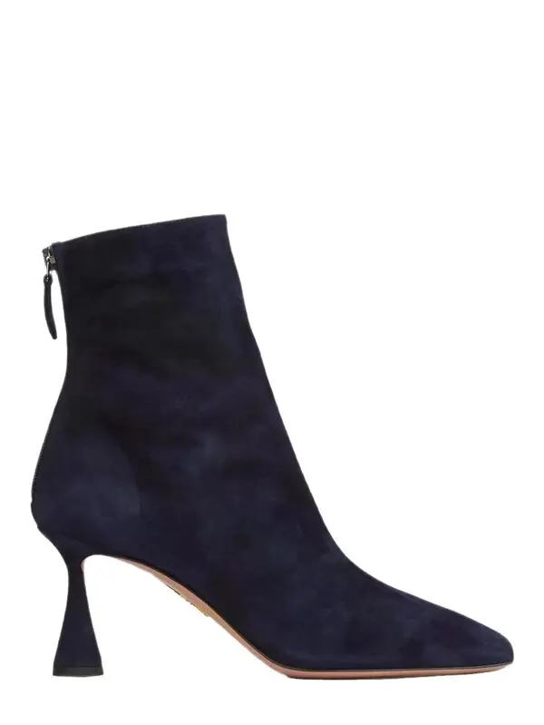 AQUAZZURA Suede Almond-toe Ankle Boots - Blue