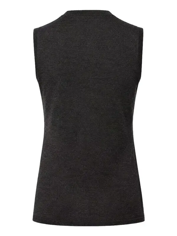 Theory Sleeveless Wool Knit Top - Grey
