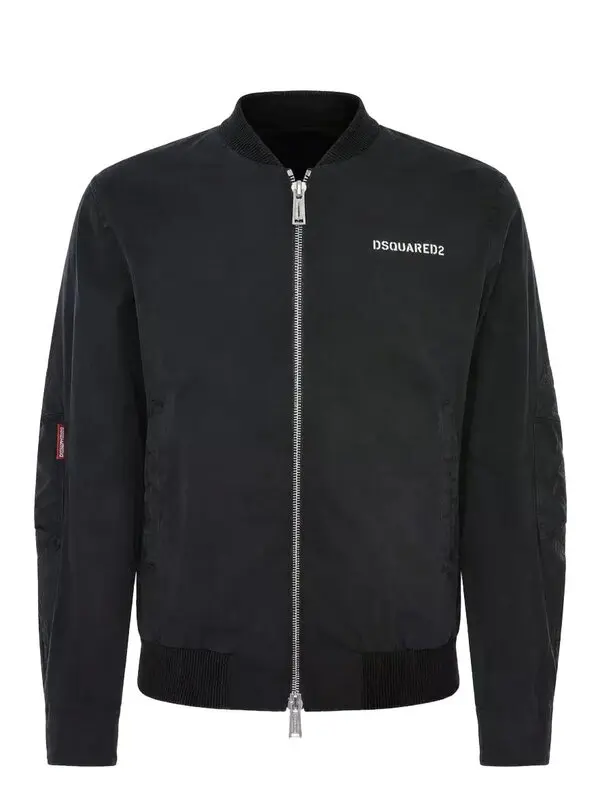 Dsquared2 Logo-print Zip-up Bomber Jacket - Black