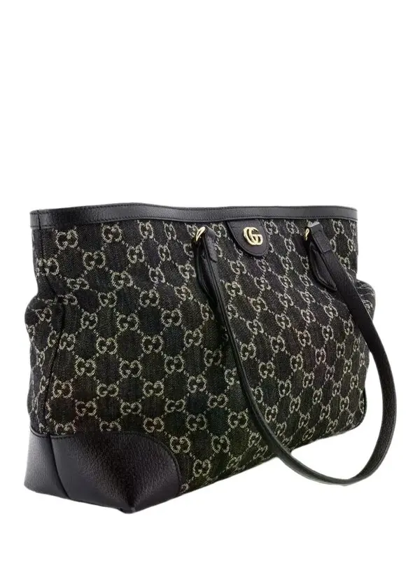 Gucci Ophidia Shopping Gg Denim Medium Tote Bag - Black