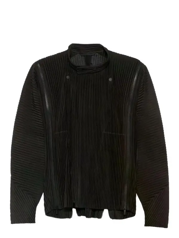 Issey Miyake Pleated Zip-detail Jacket - Black