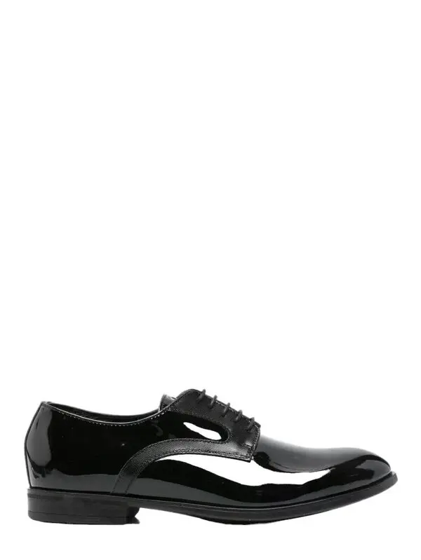 CARLO PIGNATELLI Patent Finish Lace-up Derby Shoes - Black