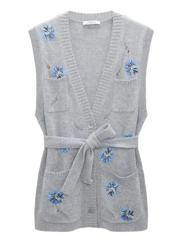 Dorothee Schumacher Gilet With Floral Embroidery - Grey