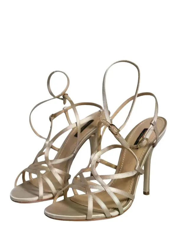 Dolce & Gabbana Satin Buckle-fastening Stiletto Sandals - Neutrals
