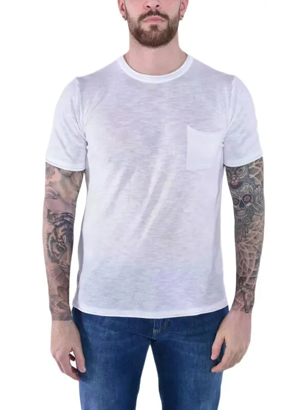 BLAUER. Chest-pocket T-shirt - White