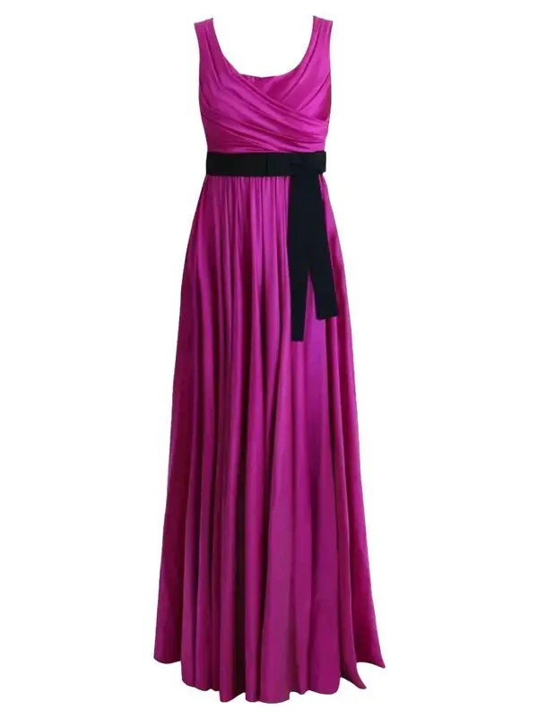 Dolce & Gabbana Sleeveless Maxi Dress With Contrast Belt - Pink
