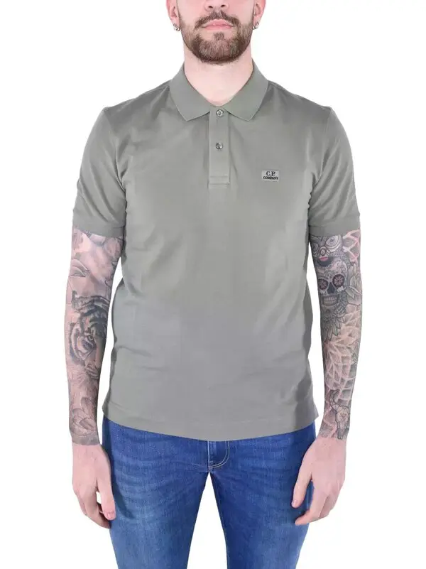 C.P. COMPANY Logo-patch Polo Shirt - Green