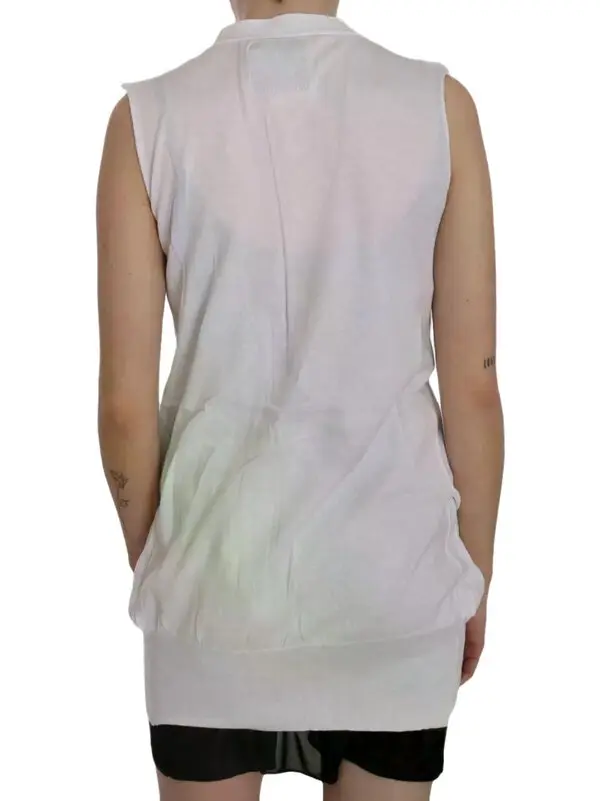 PINK MEMORIES Sleeveless V-neck Gilet - White