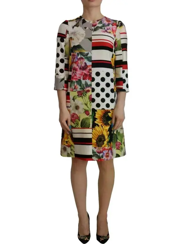 Dolce & Gabbana Patchwork Floral Print Mini Dress - White