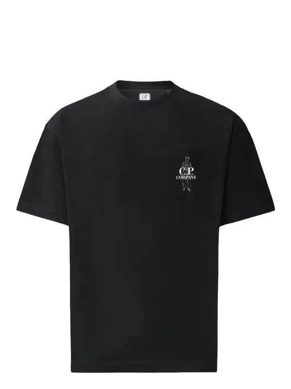 C.P. COMPANY Logo-embroidered T-shirt - Black