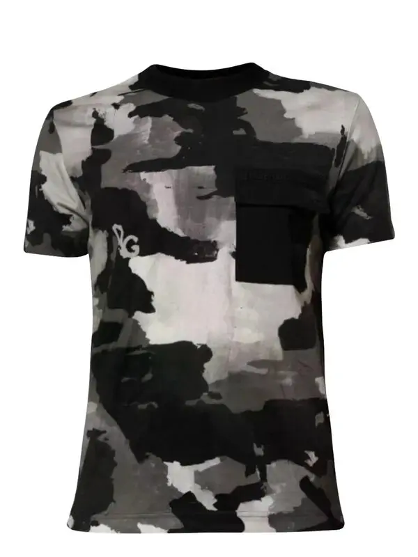 Dolce & Gabbana Camouflage-print Pocket T-shirt - Black