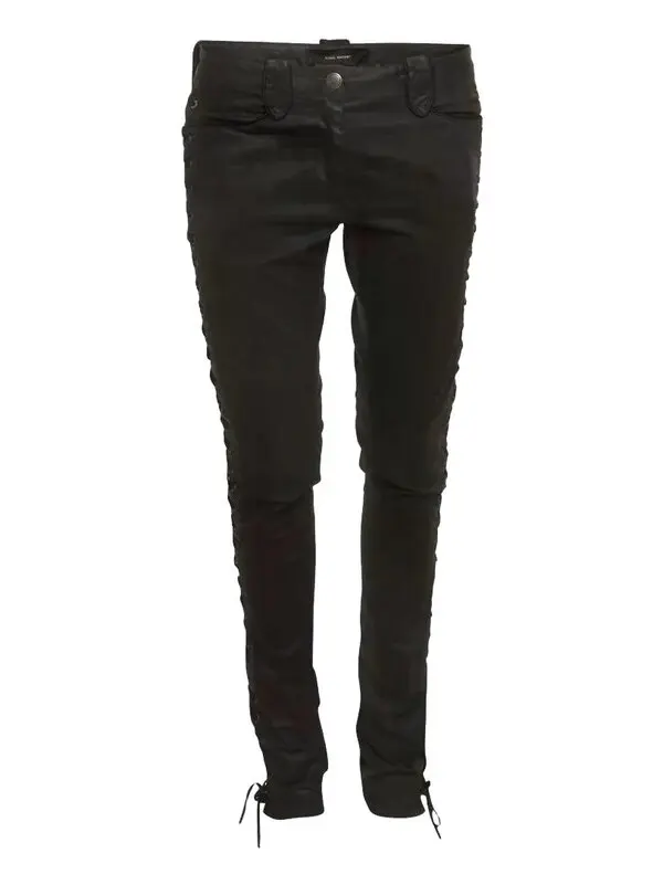 Isabel Marant Étoile Lace-up Coated Skinny Jeans - Black