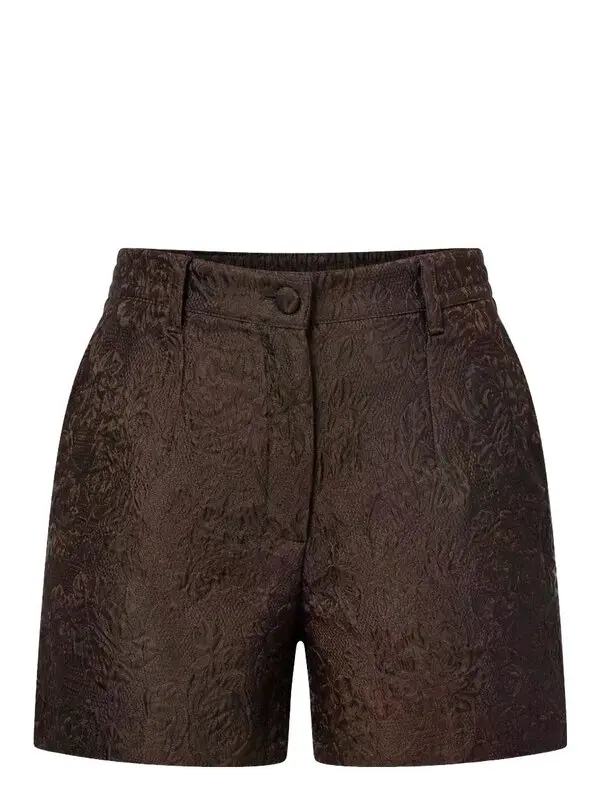 Dolce & Gabbana Floral Brocade Shorts - Brown