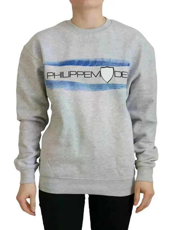Philippe Model Logo Print Crewneck Sweatshirt - Grey