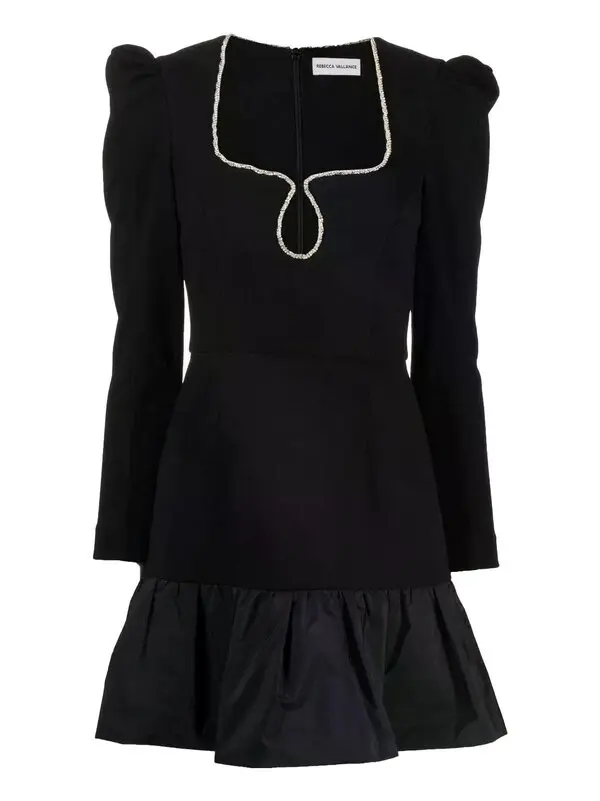 Rebecca Vallance Katie" Long-sleeve Embellished Minidress - Black