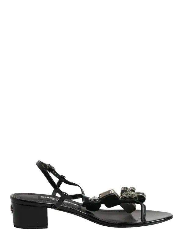 Dolce & Gabbana Crystal-embellished Ankle Strap Sandals - Black