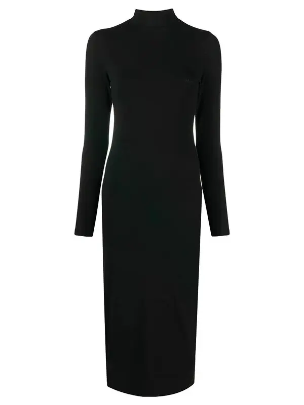 Balenciaga Long Sleeve Turtleneck Dress - Black