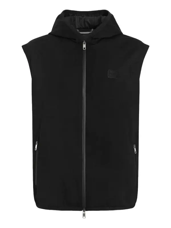 Dolce & Gabbana Technical Fabric Vest With Hood - Black