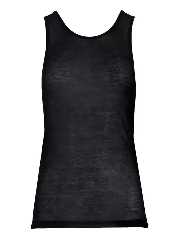 ANN DEMEULEMEESTER Sleeveless Jersey Tank Top - Black