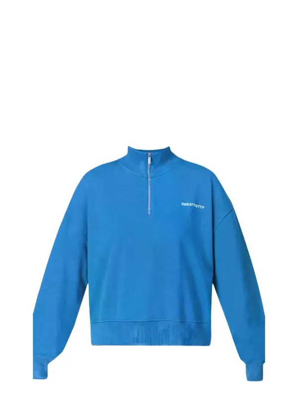 Sweaty Betty Half-zip Drop Shoulder Sweatshirt - Blue