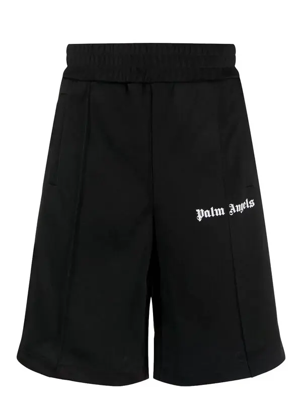 Palm Angels Logo Print Track Shorts - Black