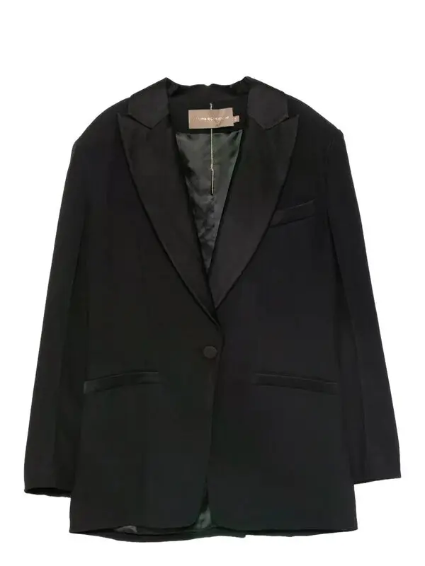 SIMONA CORSELLINI Peak Lapel Single-breasted Blazer - Black