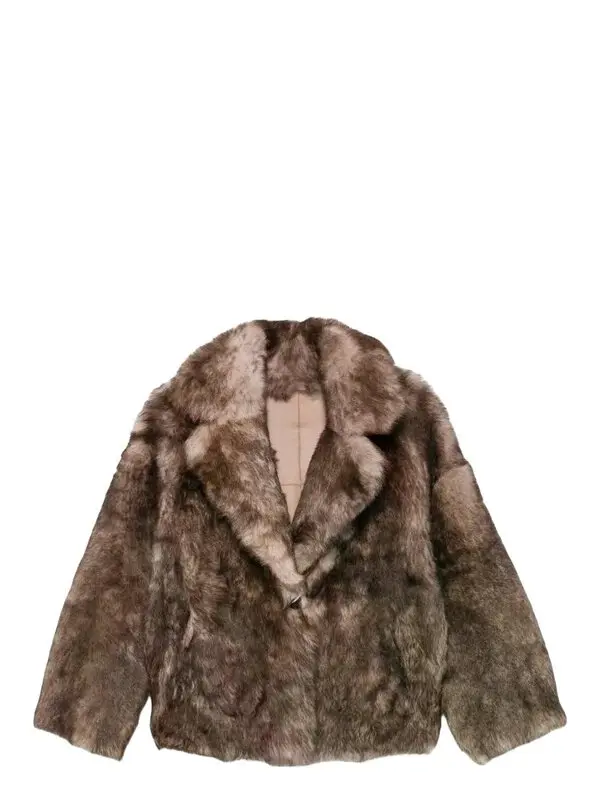 MANZONI 24 Shearling Notched-lapel Jacket - Brown