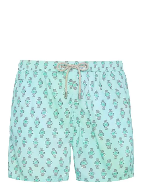 MC2 SAINT BARTH Lighting Watch" Print Swim Shorts - Blue