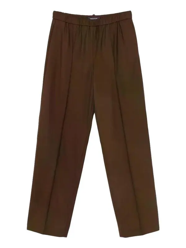 Fabiana Filippi Elasticated Waist Pressed-crease Wide-leg Trousers - Brown