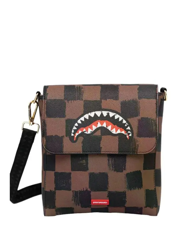 SPRAYGROUND Checkered Shark Belt Bag - Brown