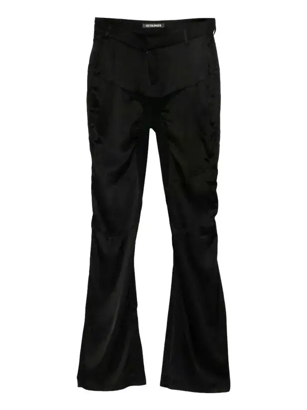 Ottolinger Satin-finish Panelled Flared Trousers - Black