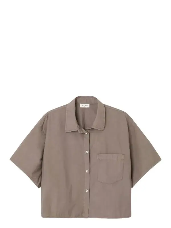 American Vintage Cotton Cropped Shirt - Brown