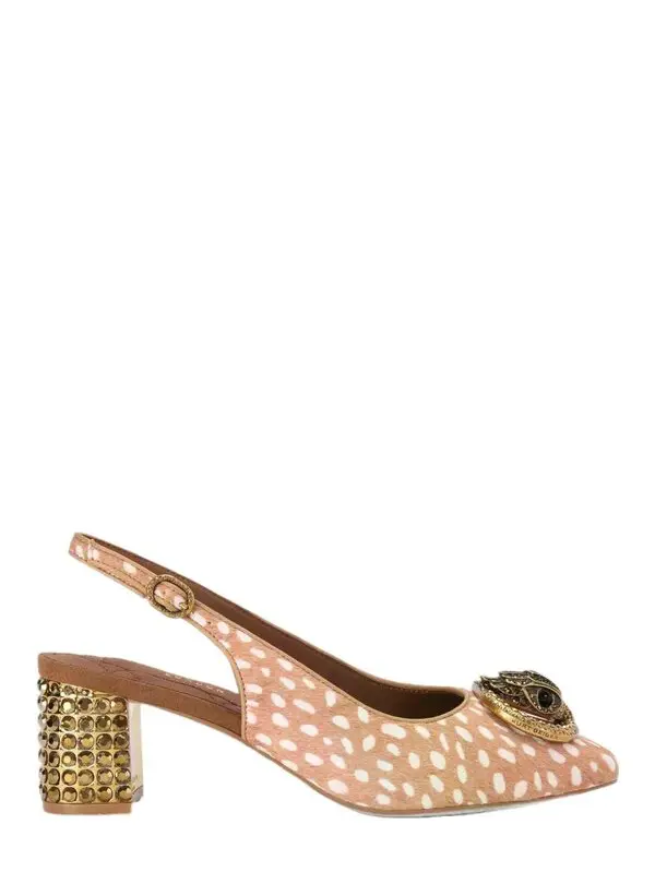 Kurt Geiger Chelsea Eagle Head Slingback Heeled Pumps - Brown