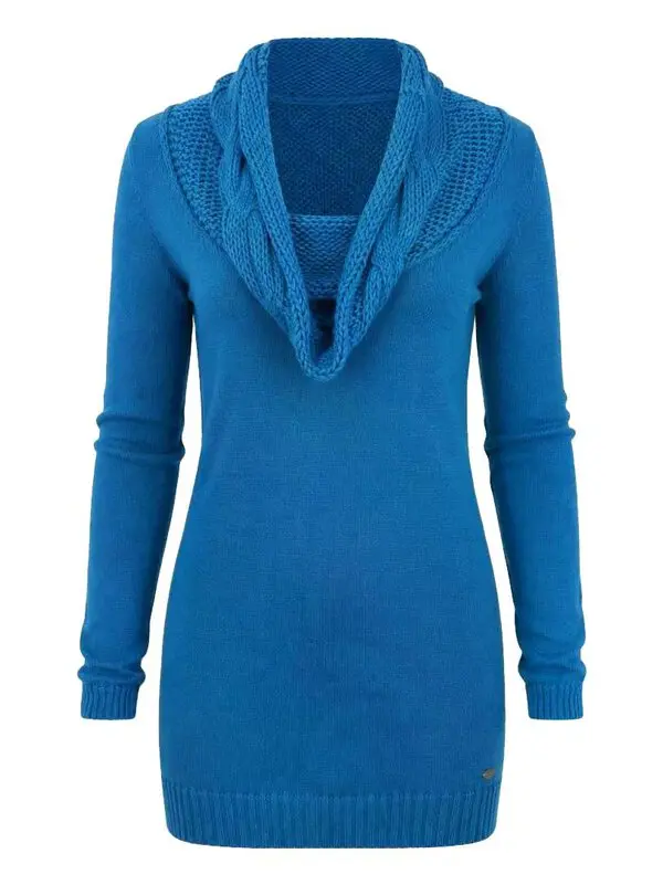 Costume National Cable-knit Cowl Neck Sweater - Blue