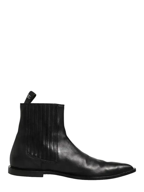 Dolce & Gabbana Leather Ankle Boots - Black