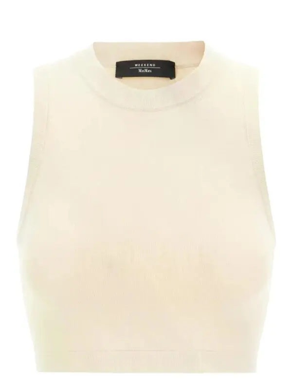 Max Mara Sleeveless Fine-knit Cropped Top - Neutrals